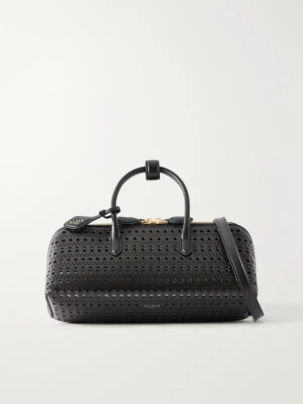 Alaïa Delta Small Laser-cut Leather Shoulder Bag