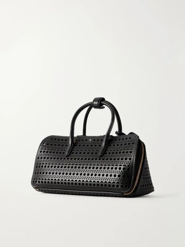 Alaïa Delta Small Laser-cut Leather Shoulder Bag