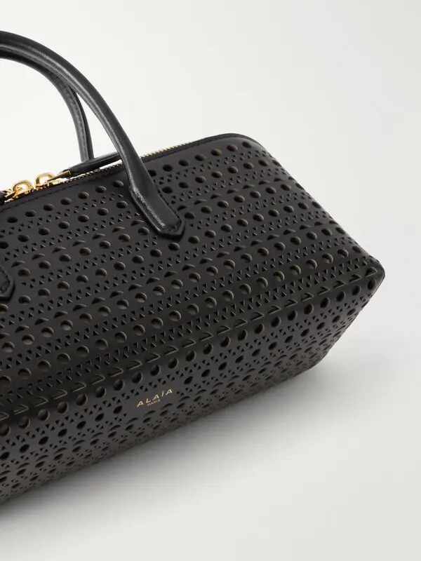 Alaïa Delta Small Laser-cut Leather Shoulder Bag
