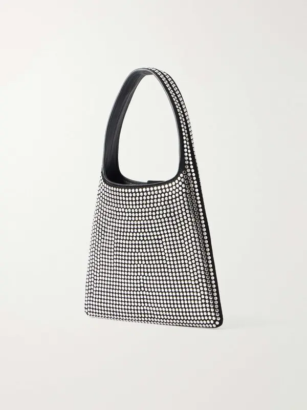 Alaïa Studded Leather-trimmed Suede Shoulder Bag