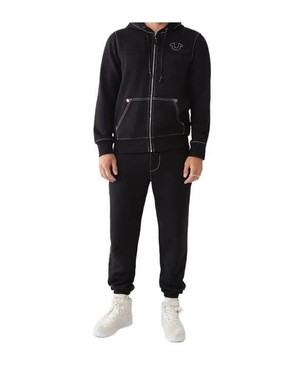 True Religion Big T Zip Hoodie - Black