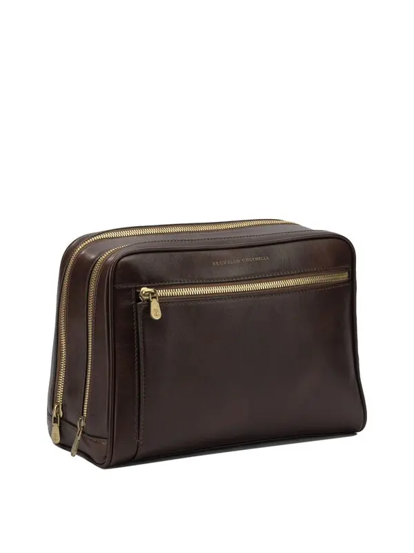 Brunello Cucinelli Logo Stamped Beauty Case