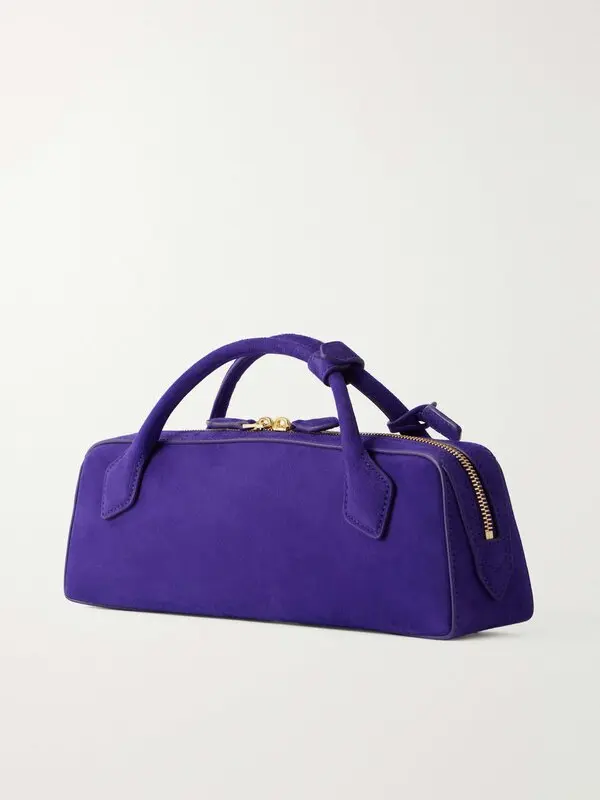 Alaïa Le Teckel Leather-trimmed Suede Clutch