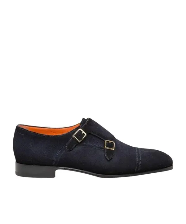Santoni Almond Toe Buckled Loafers