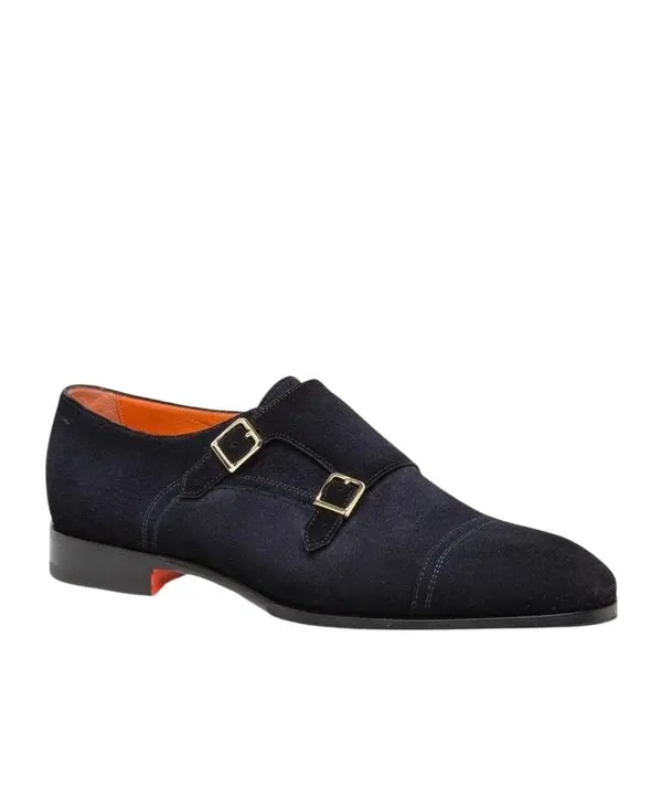 Santoni Almond Toe Buckled Loafers