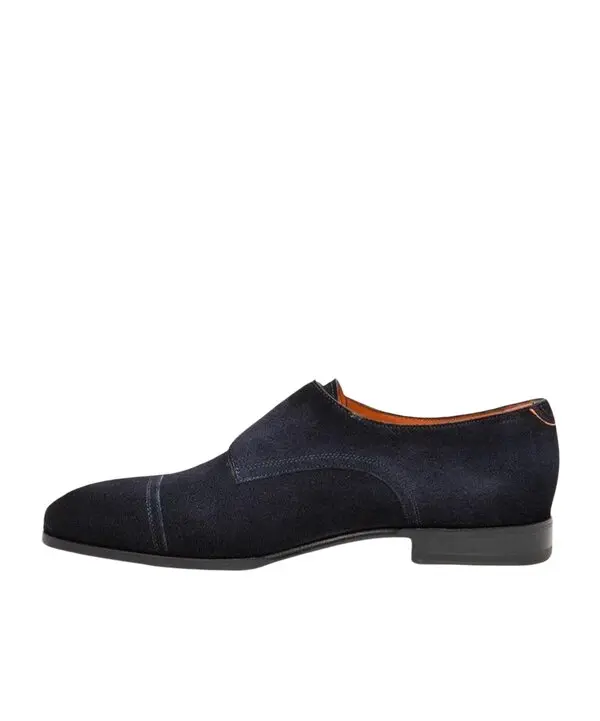 Santoni Almond Toe Buckled Loafers