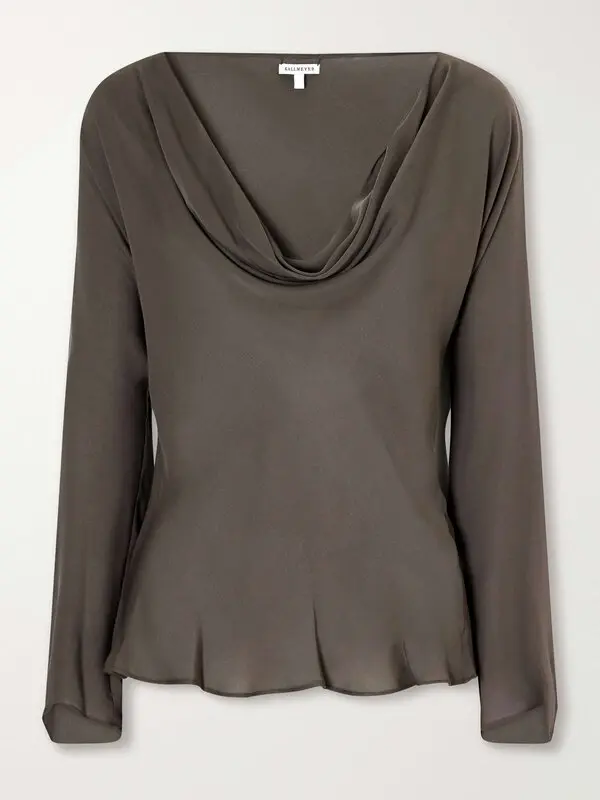 KALLMEYER Wilka Draped Silk-georgette Blouse
