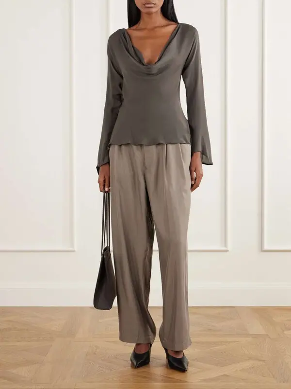KALLMEYER Wilka Draped Silk-georgette Blouse