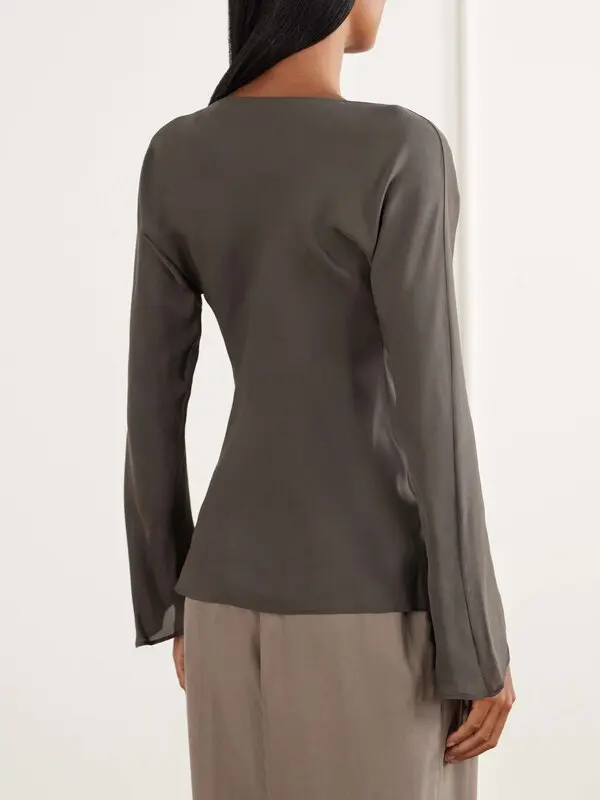 KALLMEYER Wilka Draped Silk-georgette Blouse
