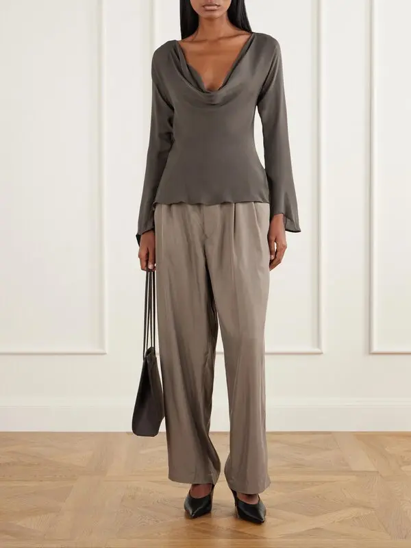 KALLMEYER Wilka Draped Silk-georgette Blouse