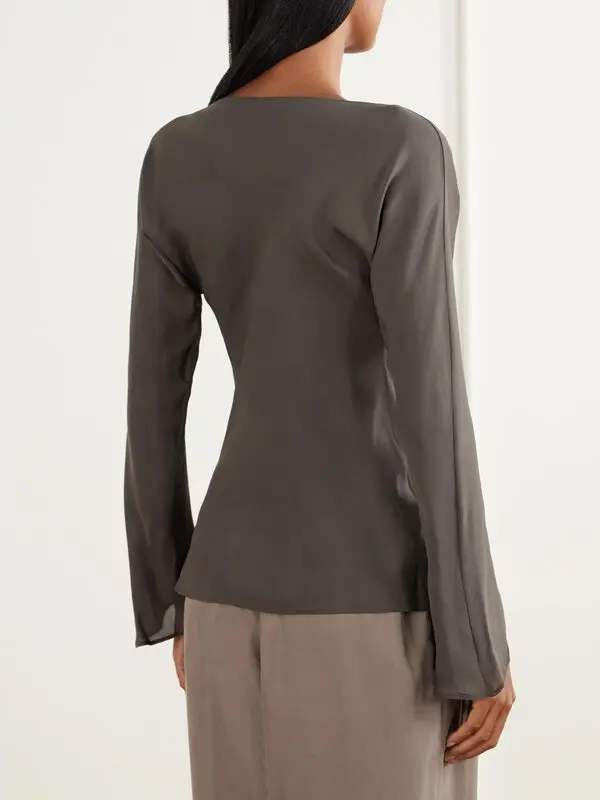 KALLMEYER Wilka Draped Silk-georgette Blouse