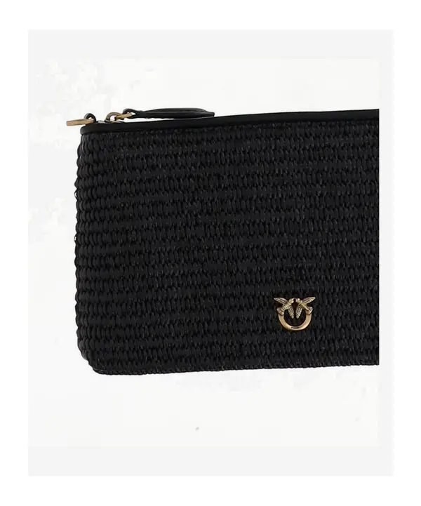 Pinko Love Birds Logo Plaque Clutch Bag