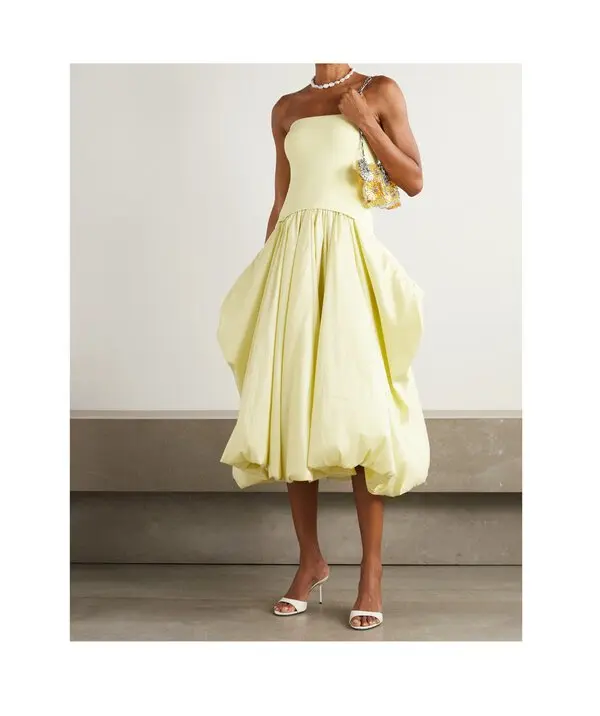 Simkhai Strapless Balloon-skirt Midi Day Dress