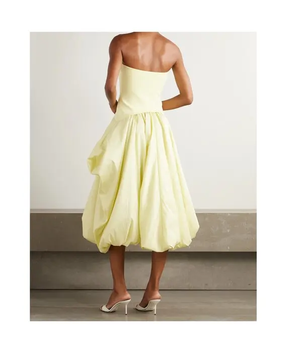 Simkhai Strapless Balloon-skirt Midi Day Dress