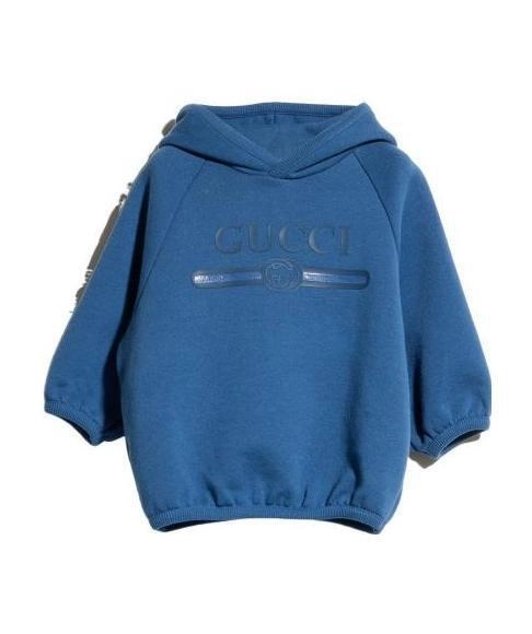 Gucci Logo-print Cotton Hoodie - Blue