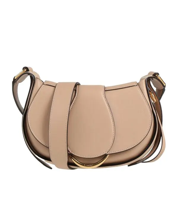 Chloé Medium Leather Saddle Bag - Nude