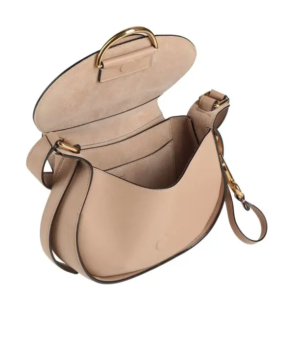 Chloé Medium Leather Saddle Bag - Nude