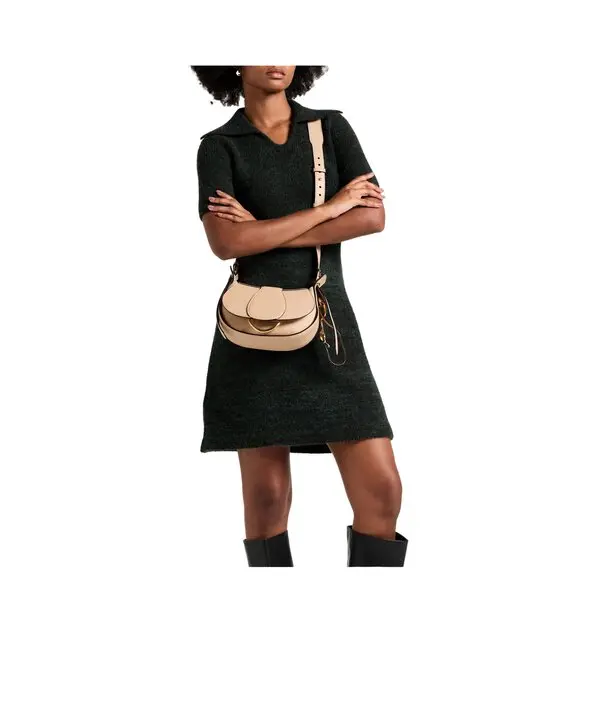 Chloé Medium Leather Saddle Bag - Nude