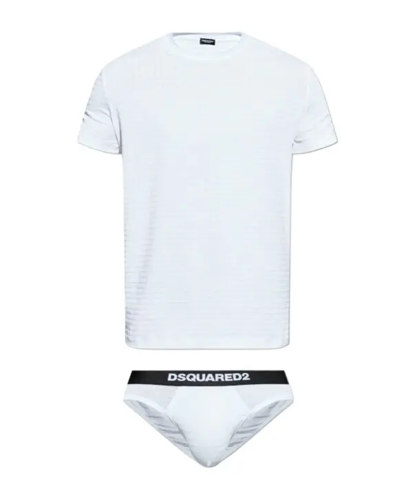 Dsquared2 Short-sleeve T-shirt And Briefs Set - White