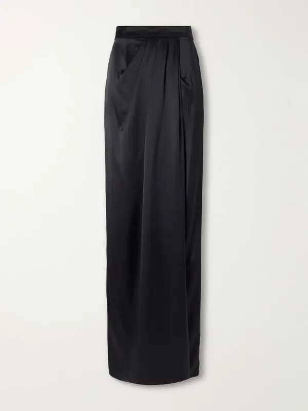 Max Mara Camera Draped Silk-satin Maxi Skirt