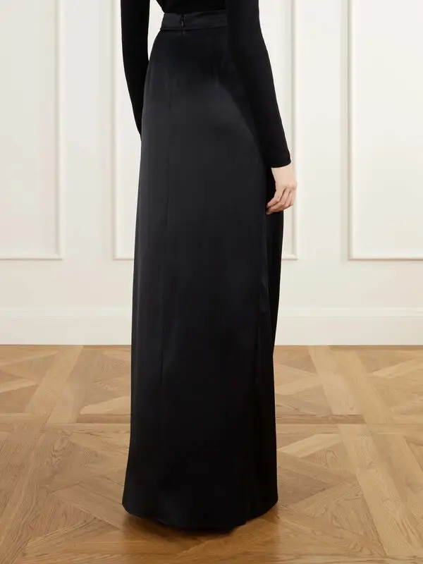 Max Mara Camera Draped Silk-satin Maxi Skirt