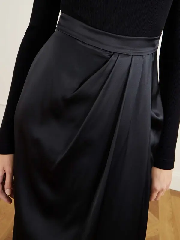 Max Mara Camera Draped Silk-satin Maxi Skirt