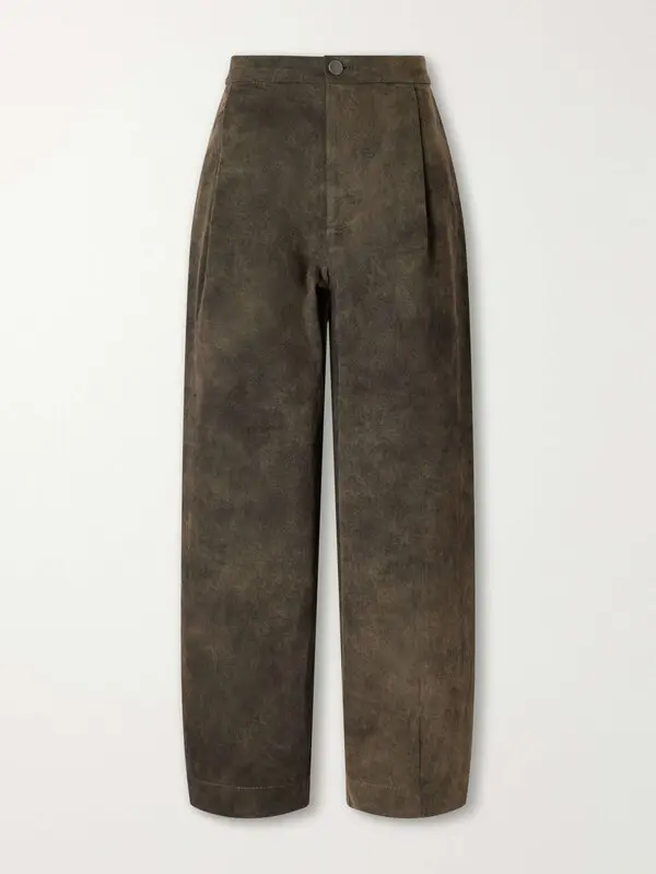 LAUREN MANOOGIAN Pleated Cotton-twill Tapered Pants