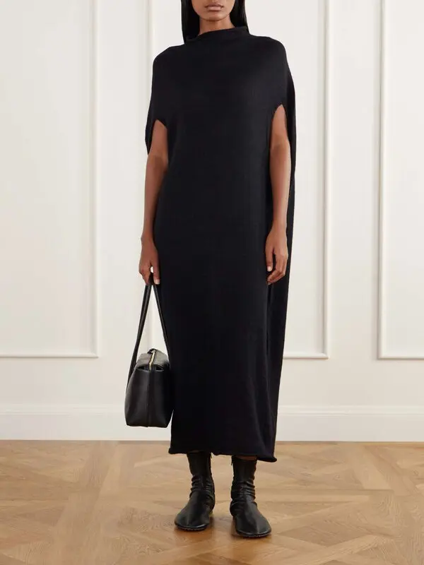 LAUREN MANOOGIAN Bottle Cape-effect Wool-blend Maxi Dress