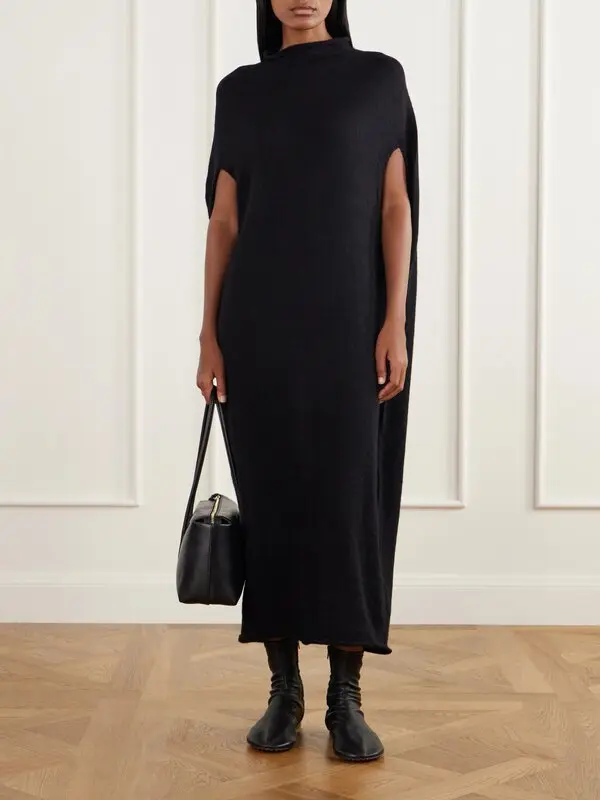 LAUREN MANOOGIAN Bottle Cape-effect Wool-blend Maxi Dress
