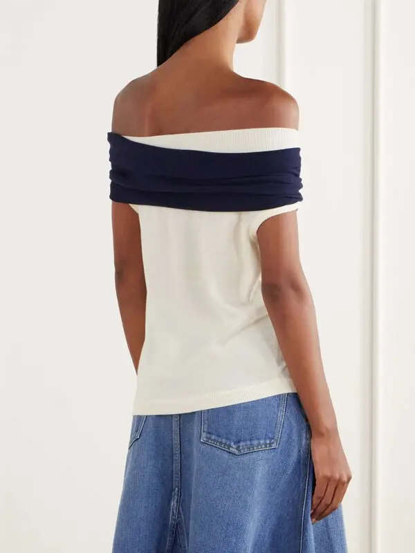 JW Anderson Off-the-shoulder Tie-detailed Asymmetric Wool Tank