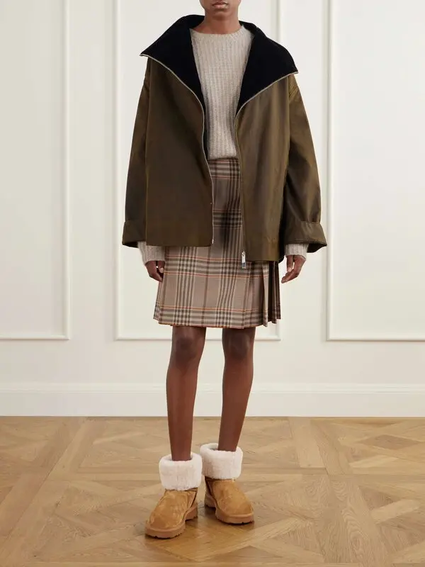 Burberry Shearling-trimmed Suede Ankle Boots