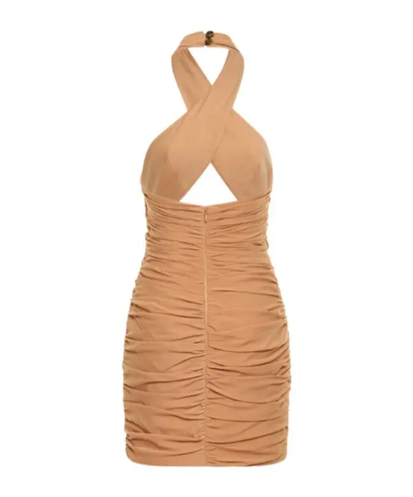 Giuseppe Di Morabito Crepe De Chine Cut Out Mini Dress