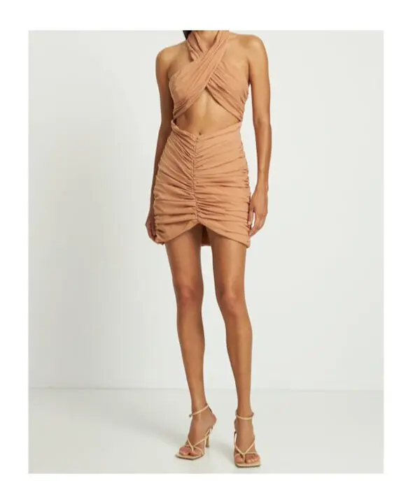 Giuseppe Di Morabito Crepe De Chine Cut Out Mini Dress