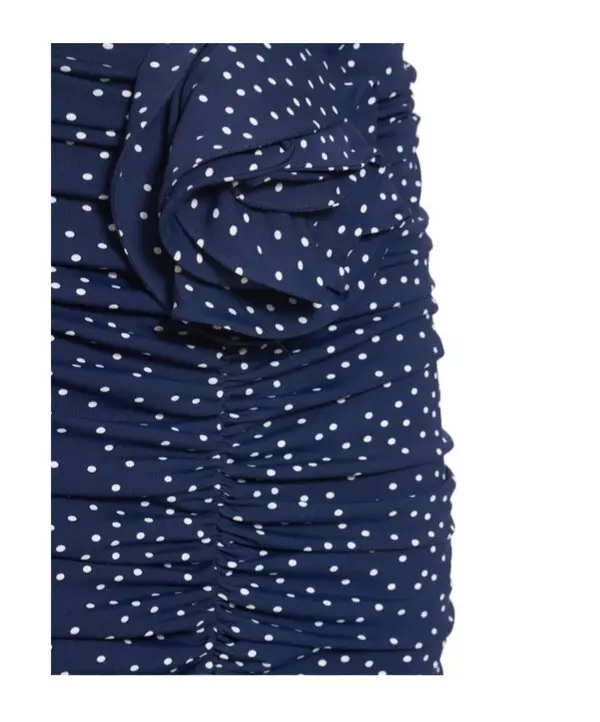 Magda Butrym Draped Dotted Mini Skirt W/ Flower