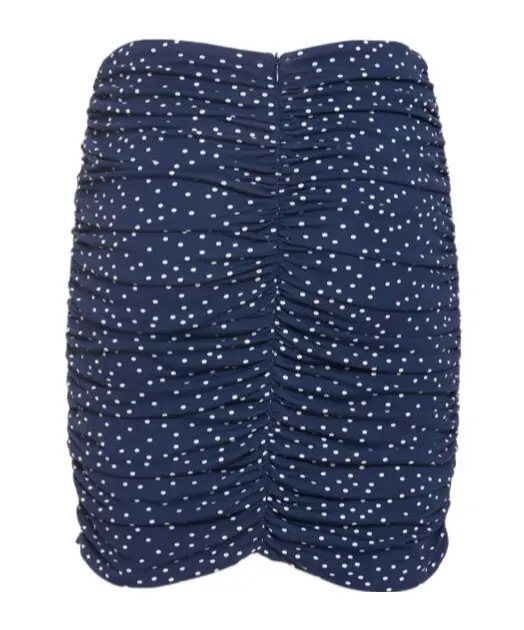 Magda Butrym Draped Dotted Mini Skirt W/ Flower