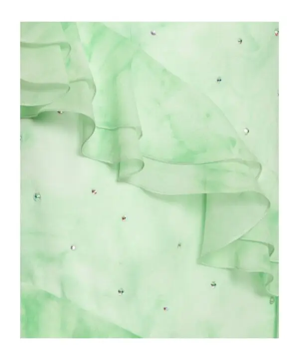 Alessandra Rich Embellished Printed Silk Georgette Dress