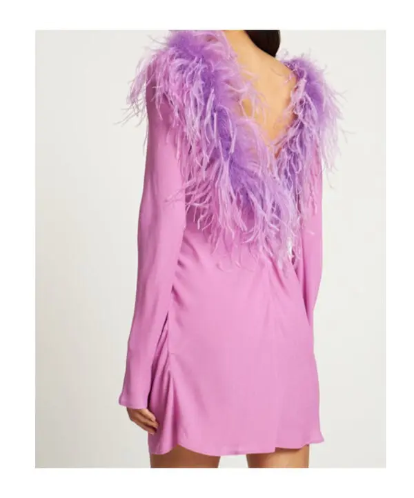 Giuseppe Di Morabito Viscose Mini Dress W/ Feathers