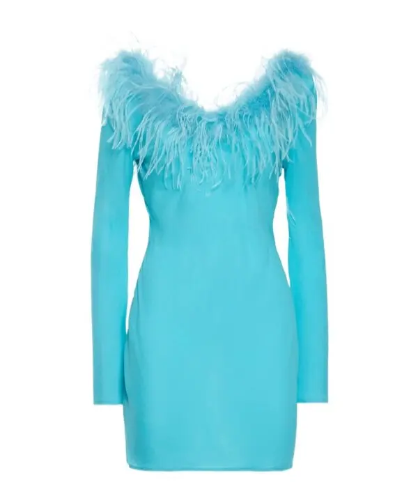 Giuseppe Di Morabito Viscose Mini Dress W/ Feathers
