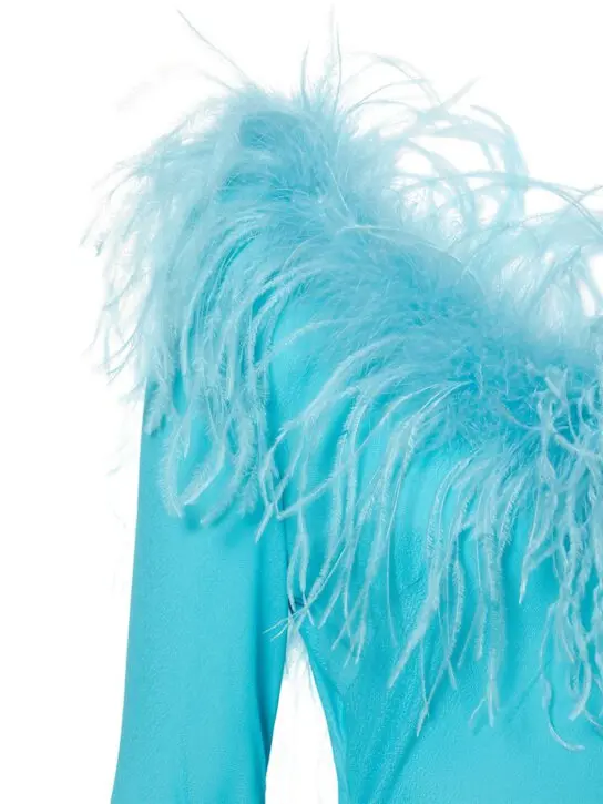 Giuseppe Di Morabito Viscose Mini Dress W/ Feathers