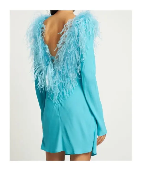 Giuseppe Di Morabito Viscose Mini Dress W/ Feathers