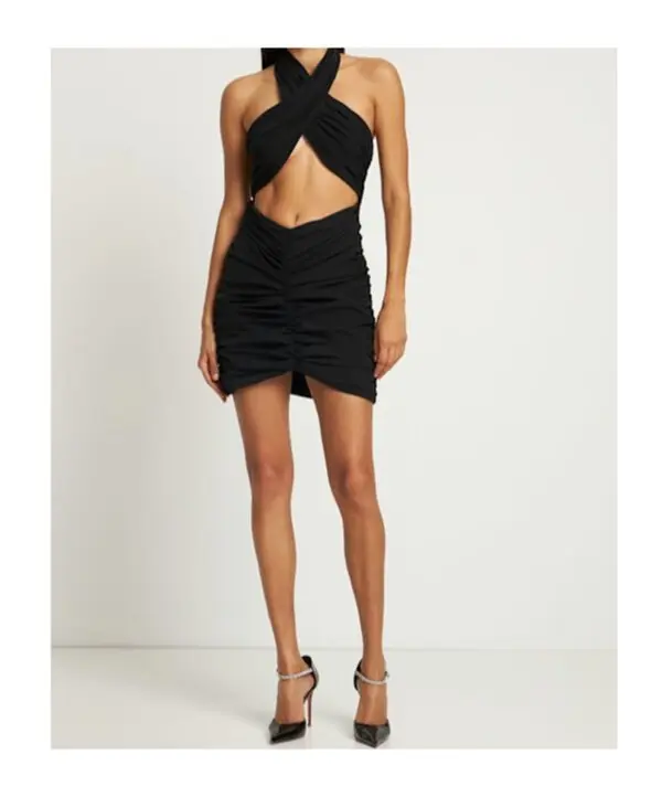 Giuseppe Di Morabito Crepe De Chine Cut Out Mini Dress