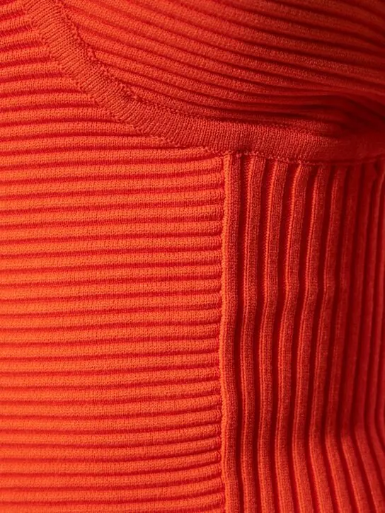 Giuseppe Di Morabito Ribbed Viscose Midi Dress W/chain Detail