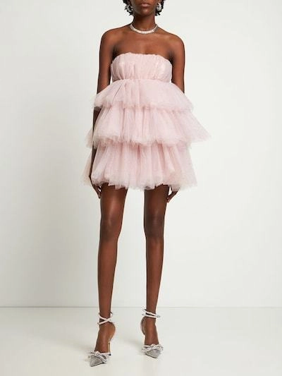 ROTATE BY BIRGER CHRISTENSEN Carosa Tulle Mini Dress