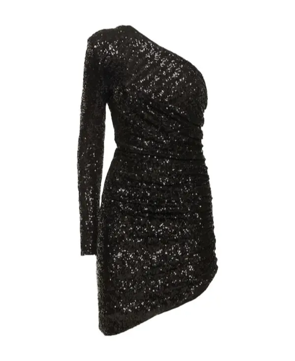 Michael Kors Sequined Jersey Single-sleeve Mini Dress