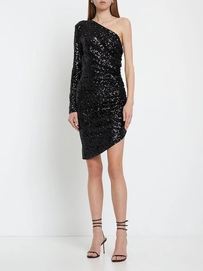 Michael Kors Sequined Jersey Single-sleeve Mini Dress