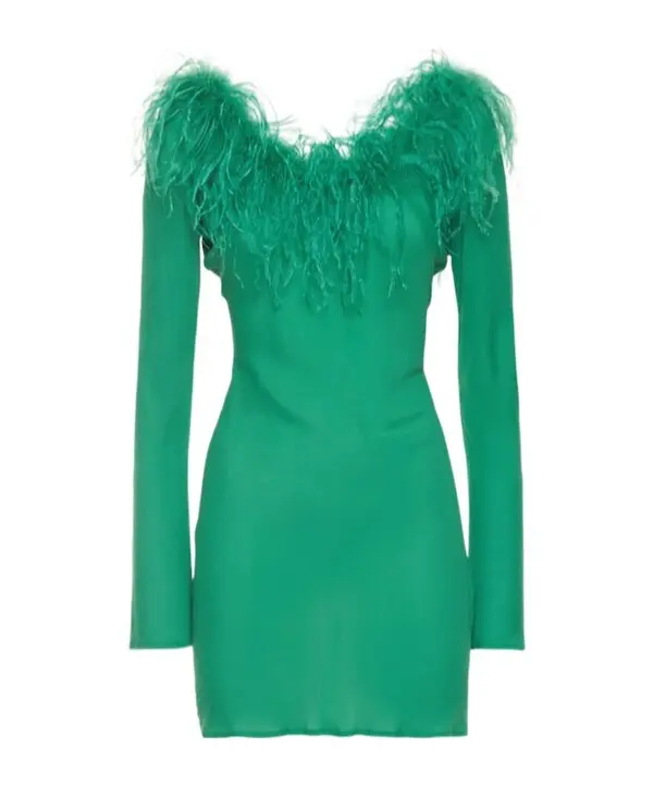 Giuseppe Di Morabito Viscose Mini Dress W/ Feathers