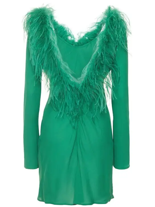 Giuseppe Di Morabito Viscose Mini Dress W/ Feathers
