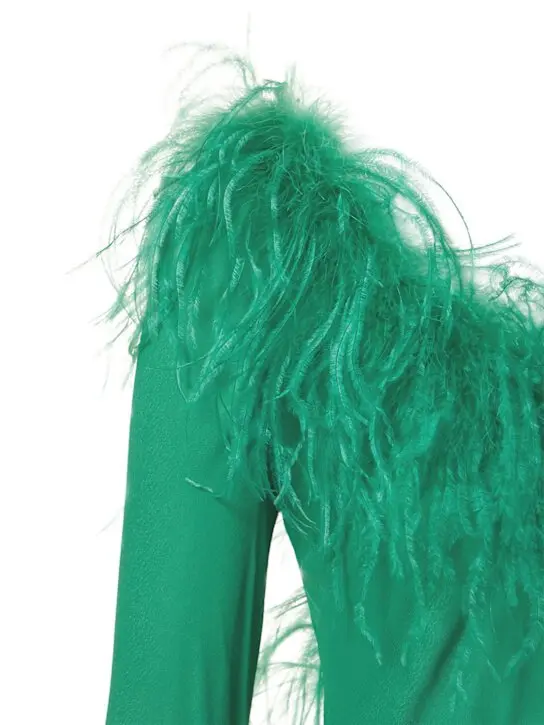 Giuseppe Di Morabito Viscose Mini Dress W/ Feathers