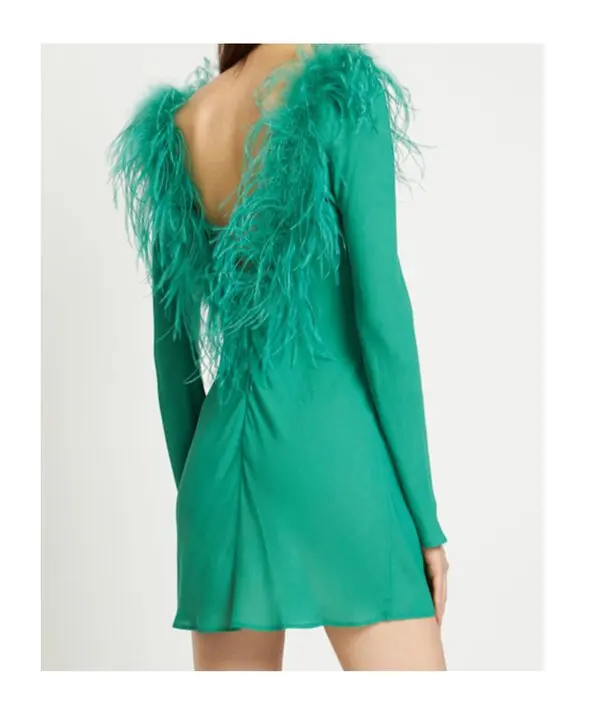 Giuseppe Di Morabito Viscose Mini Dress W/ Feathers