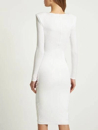 Roland Mouret Plain Jersey V-neck Mid-length Dress